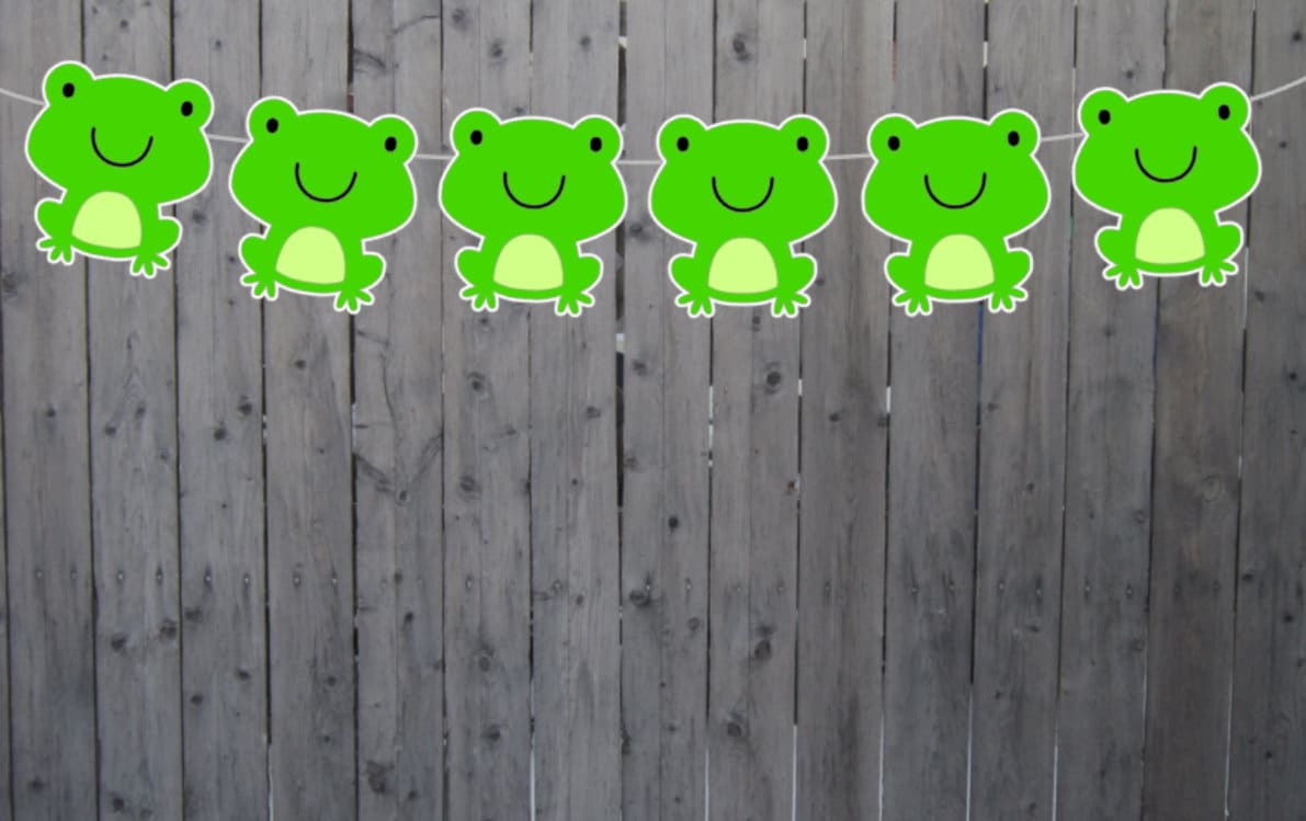 Frog Garland Frog Banner Frog Birthday Banner Frog Party - Etsy