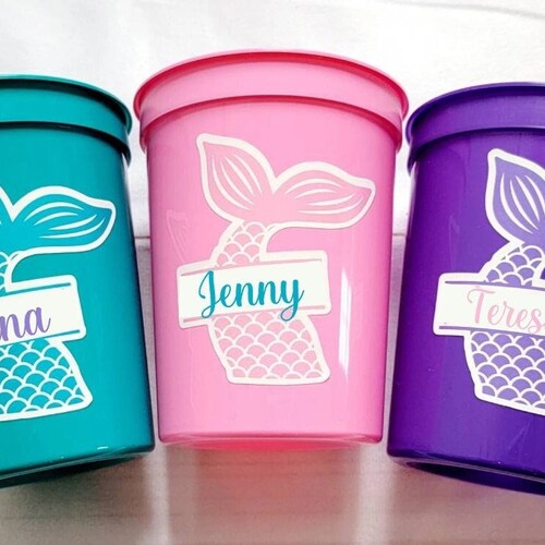 MERMAID PARTY CUPS Mermaid Birthday Cups Mermaid Party Cups - Etsy