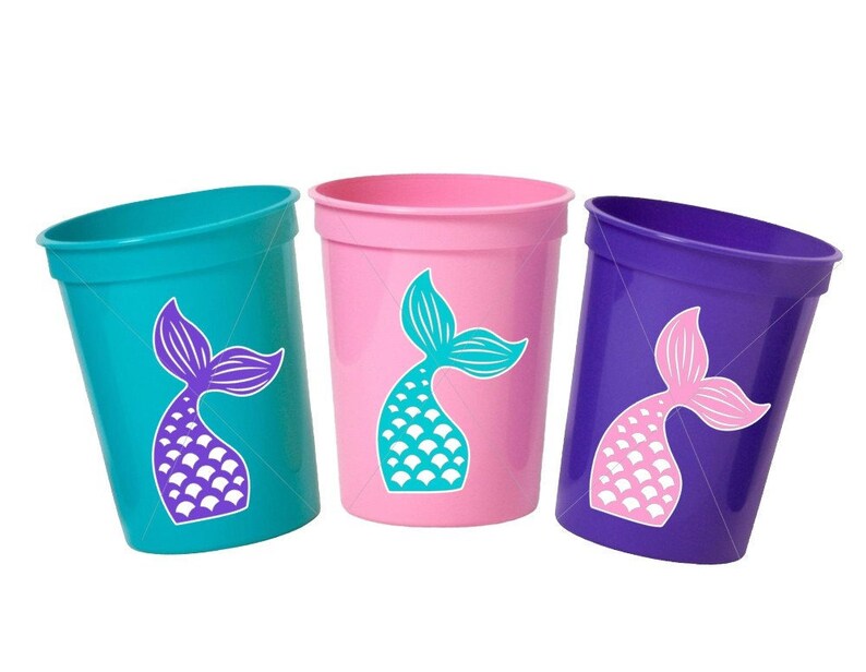 MERMAID PARTY CUPS Mermaid Birthday Cups Mermaid Party Cups - Etsy