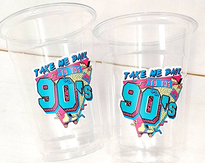I Love the 90'S PARTY CUPS 90's Birthday Cups - Etsy