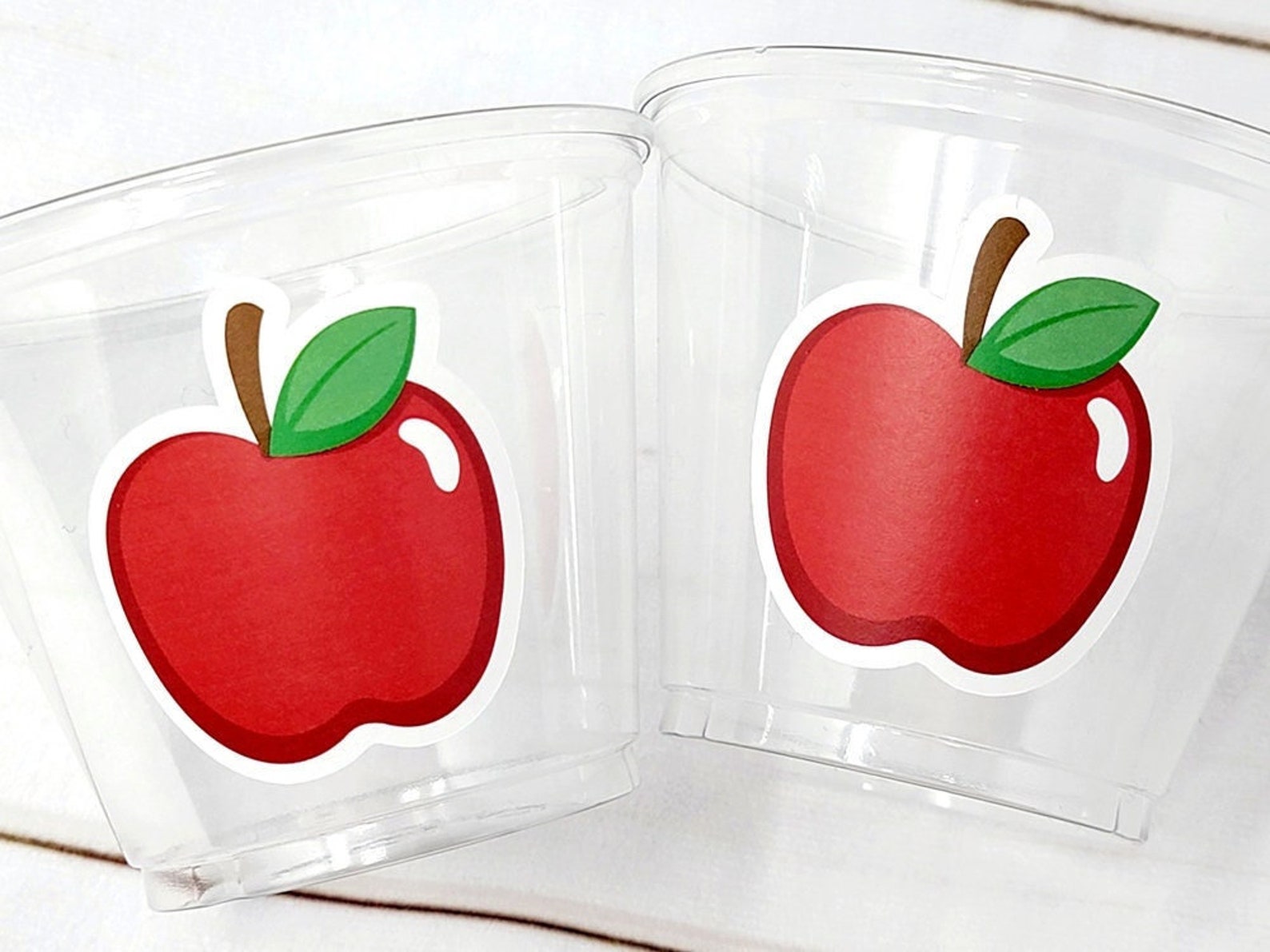 APPLE Cups Apple Birthday Apple Party Teacher Party Back - Etsy