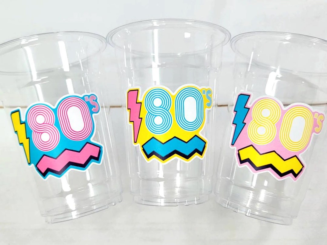 I Love the 80'S PARTY CUPS 80's Birthday Cups 80's Party Cups 80's ...