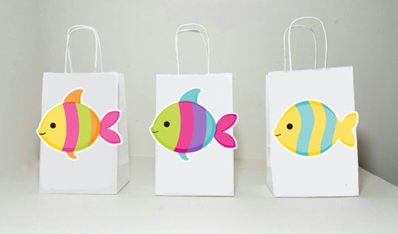 Fish Goody Bags Fish Favor Bags Fish Party Bags Under the | Etsy