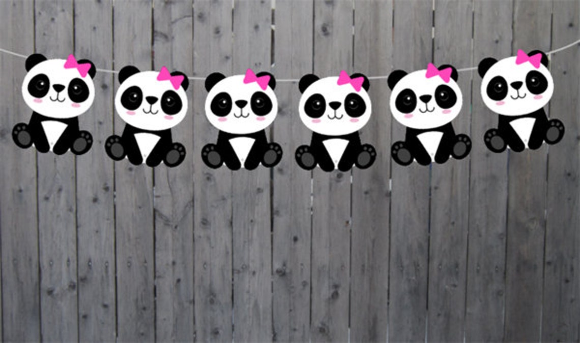 Panda Bear Garland Panda Bear Banner Panda Bear Decorations | Etsy