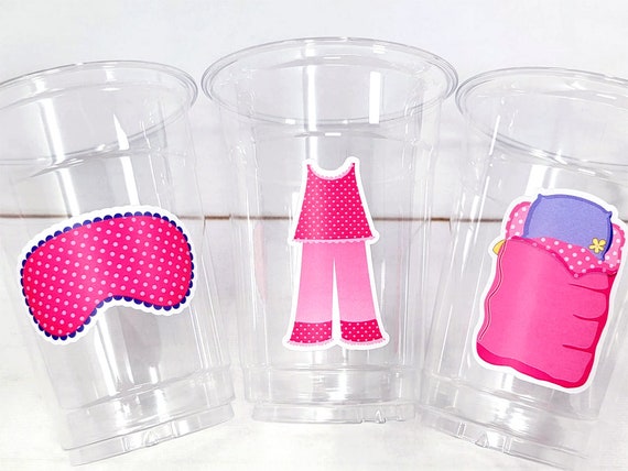 SLUMBER PARTY CUPS - Sleepover party cups Pajama Party Cups Sleeping ...