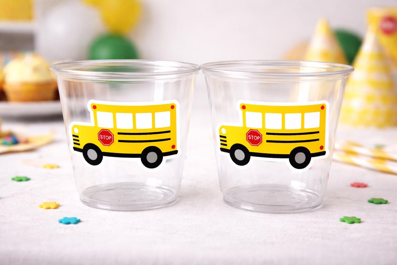 School Bus Party Cups - School Cups School Bus Birthday School Bus ...