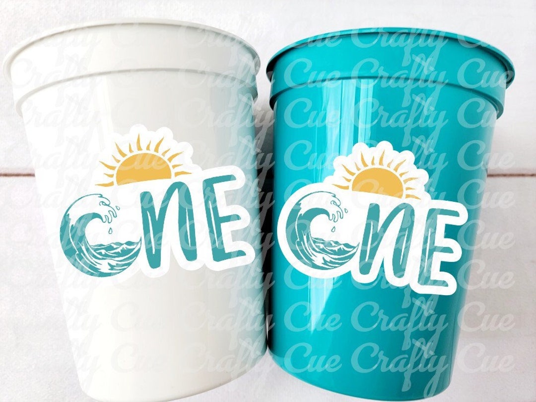 Surf Birthday Cups, the Big One Cups, Hawaii Party Cups, Surf Birthday ...
