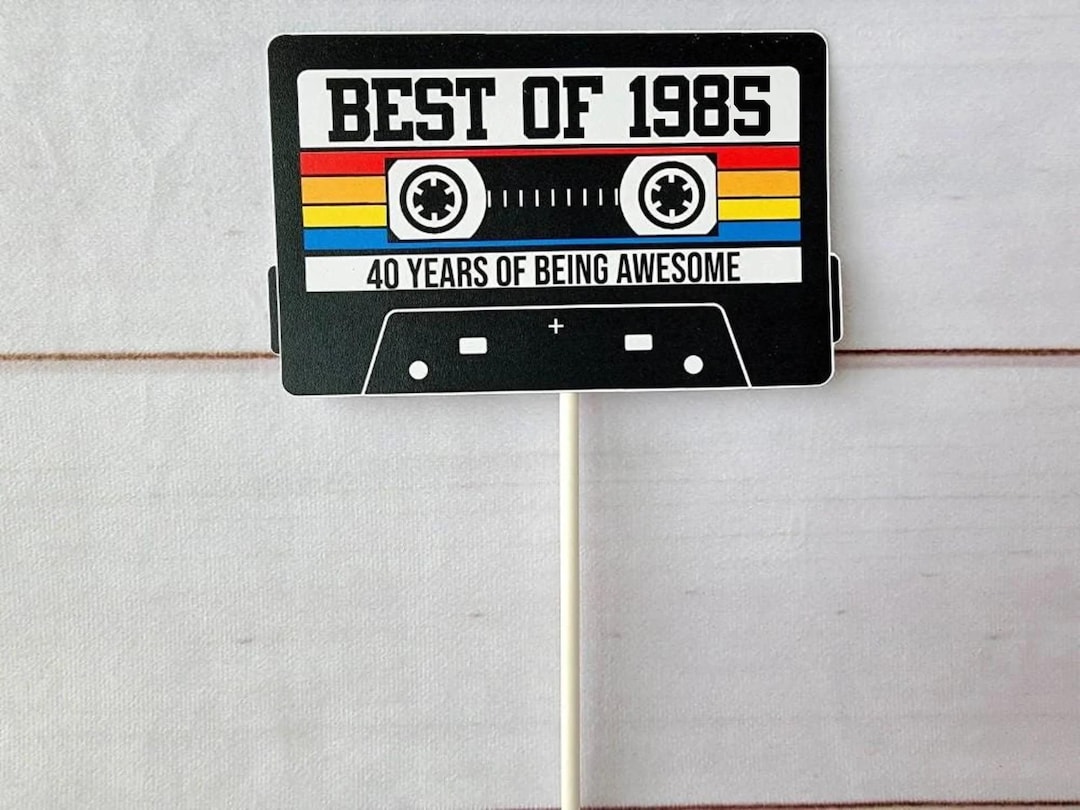40th CAKE TOPPER Cassette Tape Cake Topper Best of 1985 Cake Topper ...