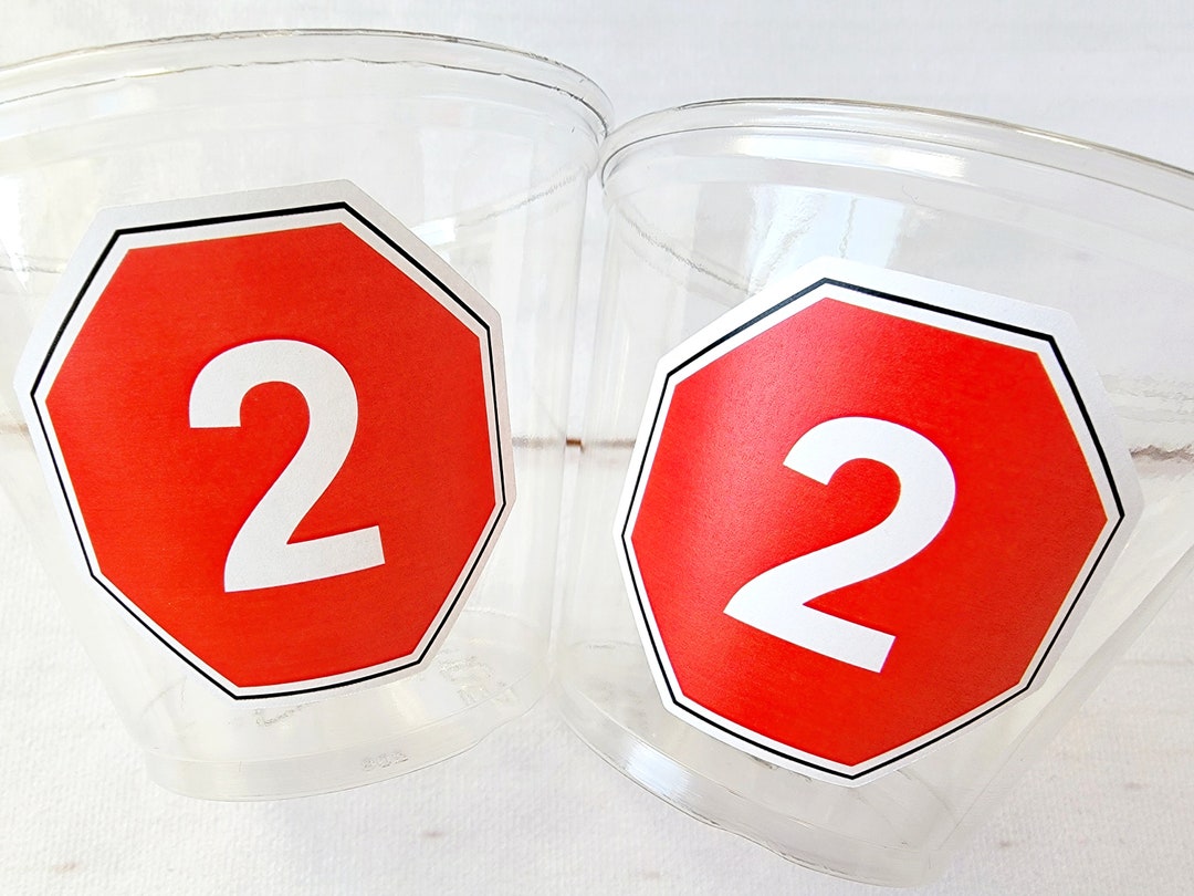 STOP SIGN CUPS - School Bus Party Cups Traffic Sign Cups Transportation ...