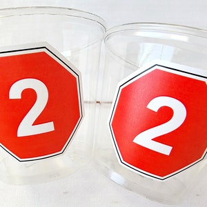 STOP SIGN CUPS - School Bus Party Cups Traffic Sign Cups Transportation ...