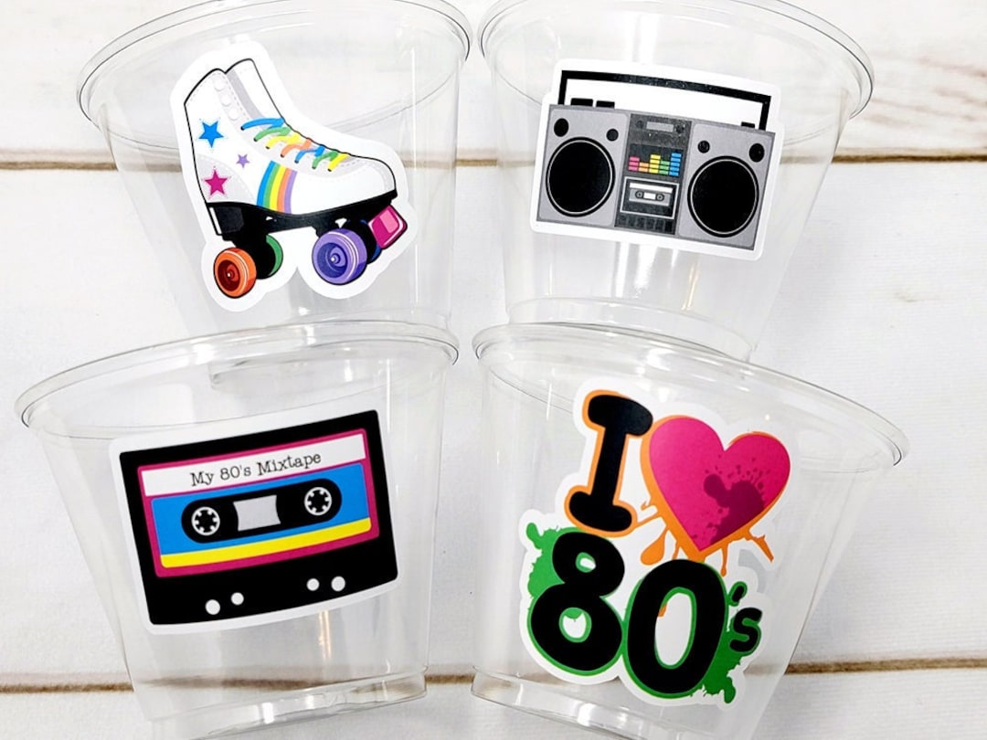 I Love the 80'S PARTY CUPS - 80's Birthday Cups 80's Party Cups 80's ...