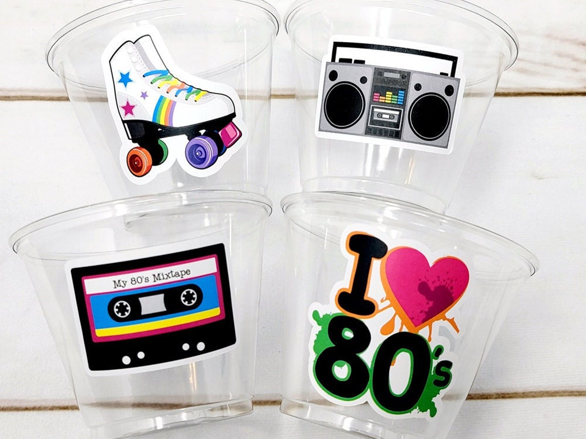 I Love the 80'S PARTY CUPS 80's Birthday Cups - Etsy