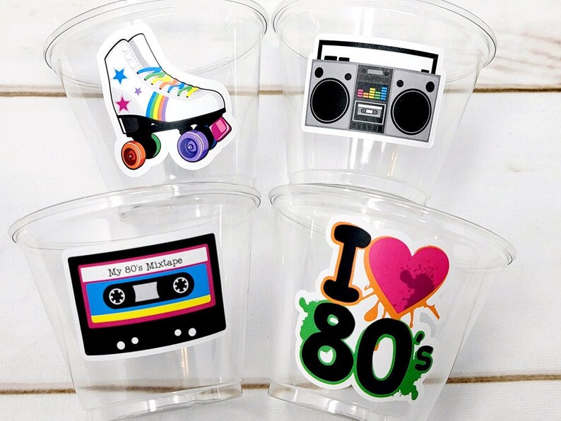 I Love the 80'S PARTY CUPS 80's Birthday Cups - Etsy