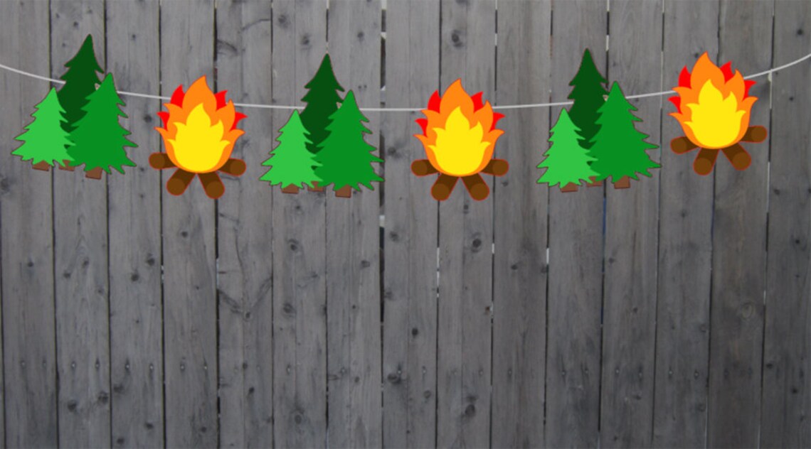 Camp Fire Banner Fire Banner Camping Banner Camping | Etsy