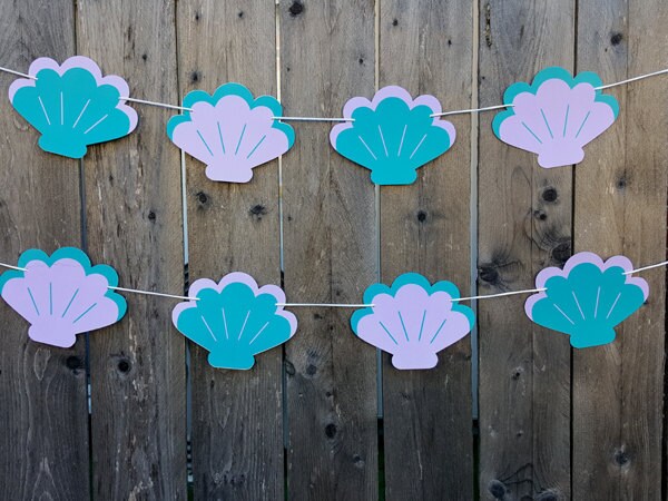 Sea Shell Garland Sea Shell Banner Mermaid Party Garland | Etsy