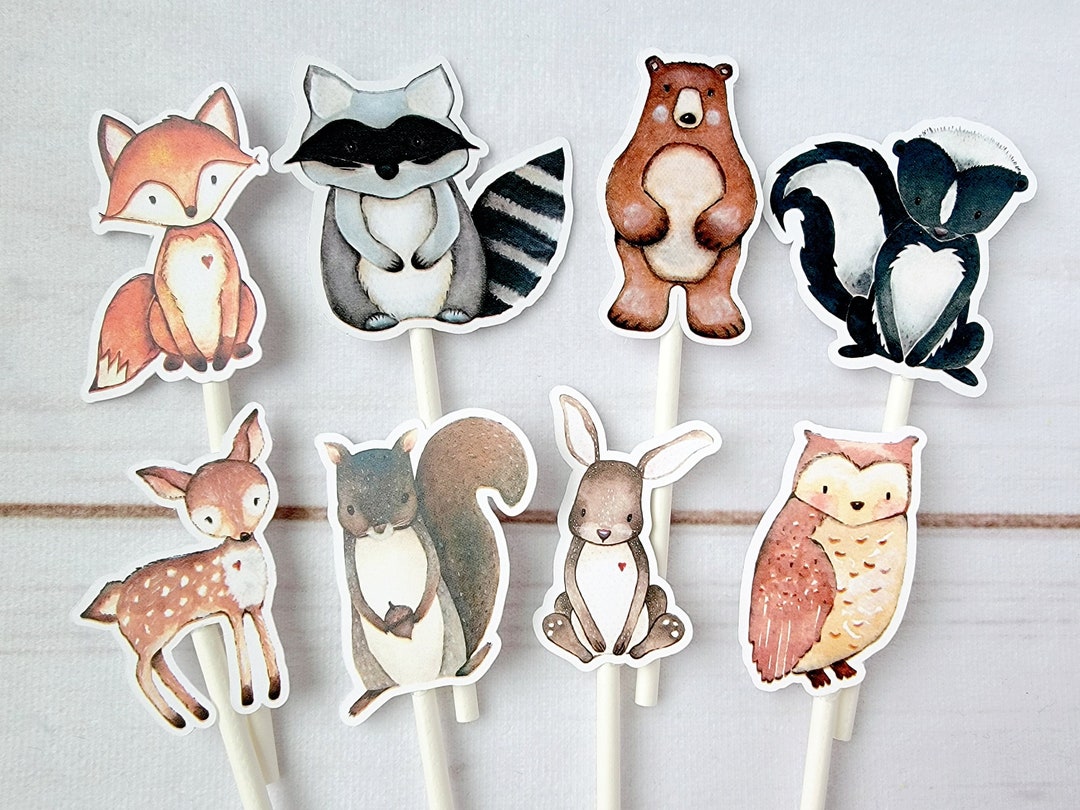 Woodland Animal Cupcake Toppers, Woodland Cupcake Toppers, Forest ...