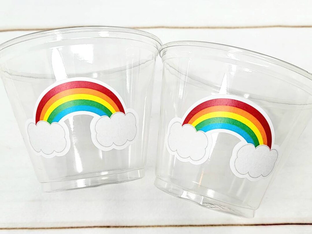 RAINBOW PARTY CUPS - Rainbow Cups Rainbow Decorations Rainbow Birthday ...