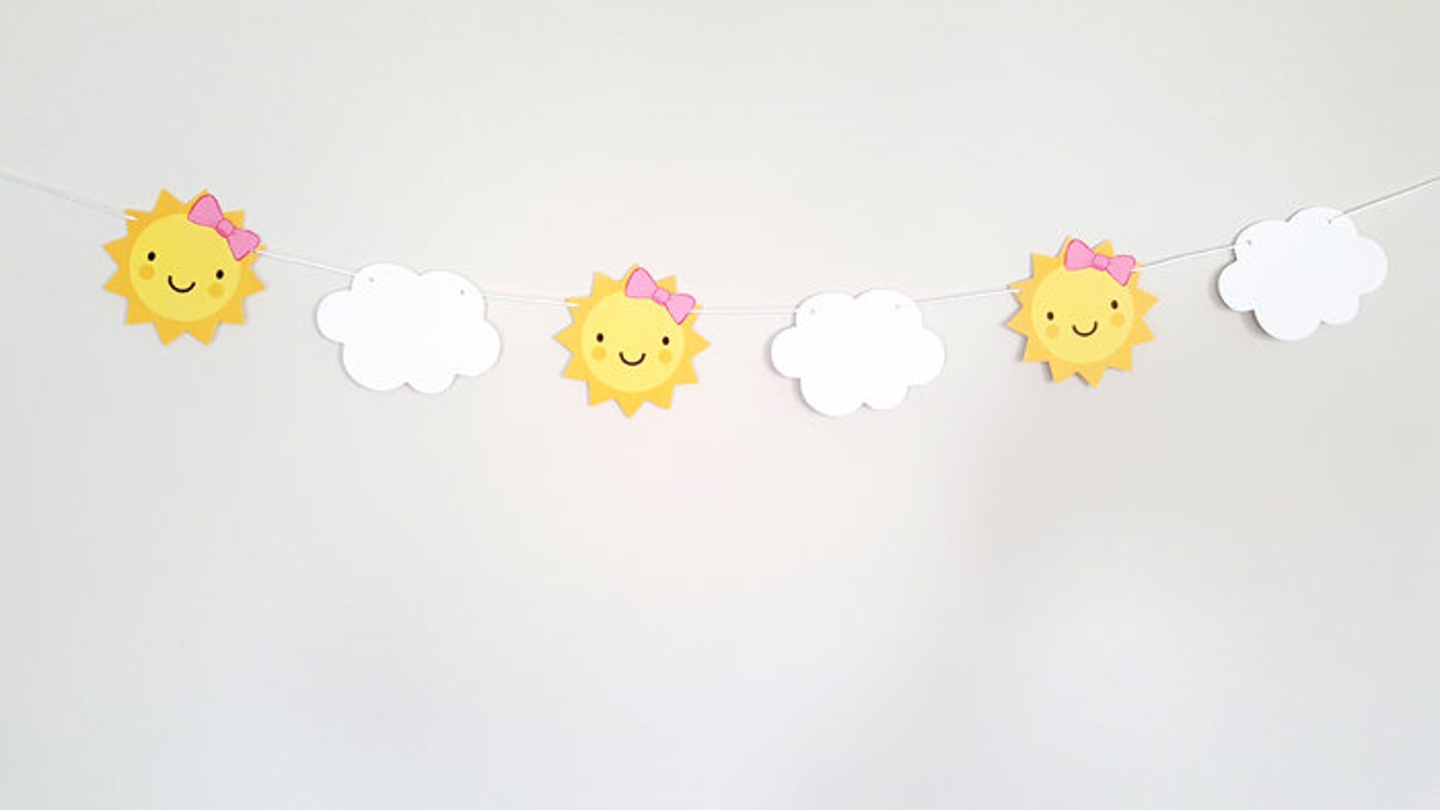 Sun Banner Sun Garland Little Sunshine Sun and Clouds | Etsy
