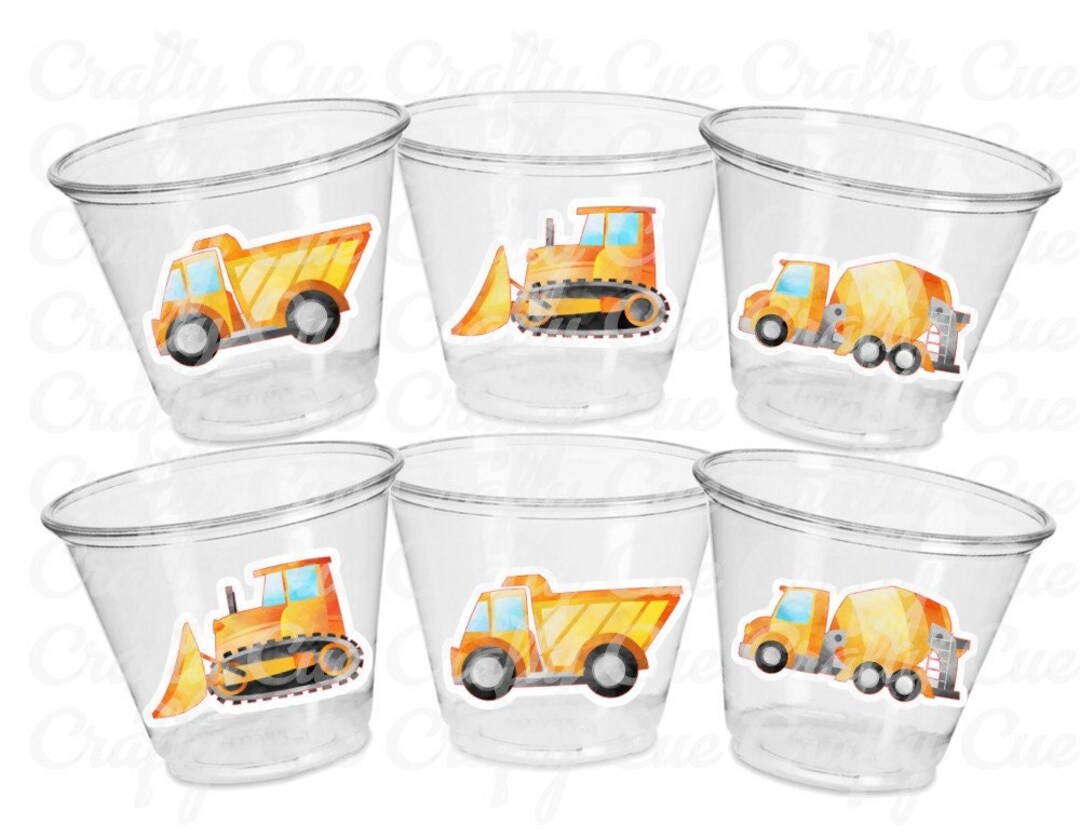 CONSTRUCTION PARTY CUPS Construction Cups Construction Truck Cups ...