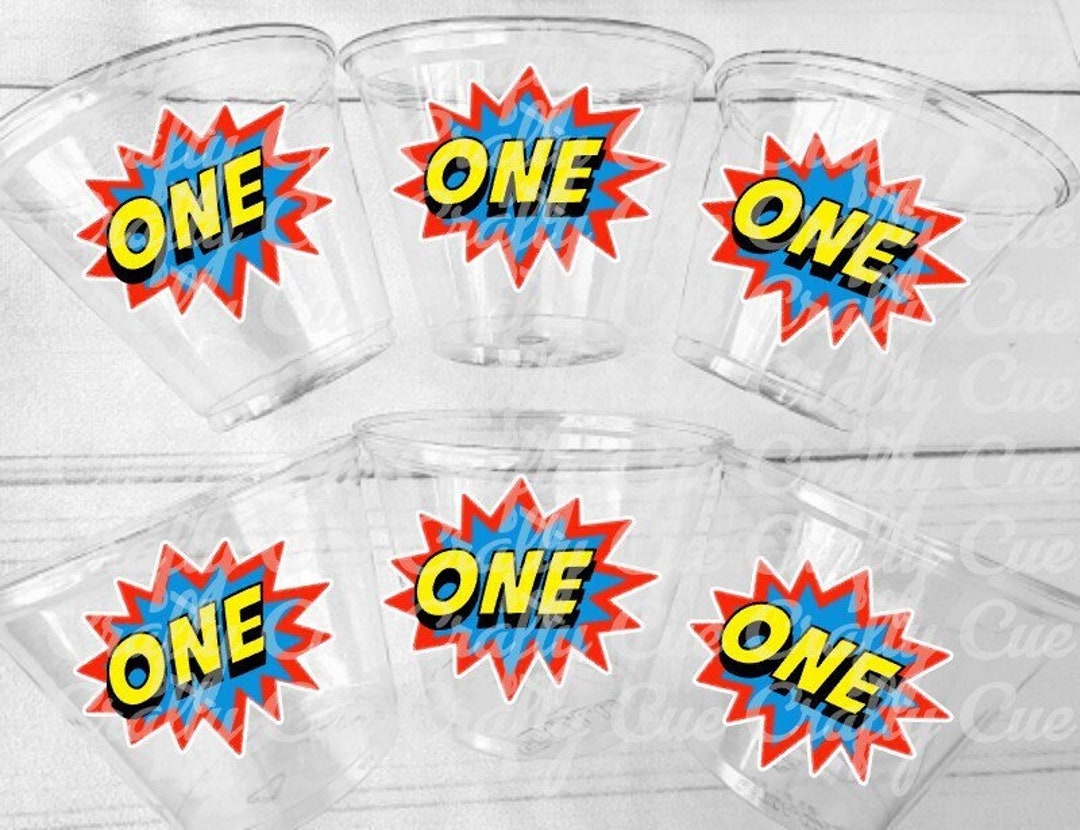 SUPERHERO PARTY CUPS Superhero One Cups Superhero 1st Birthday ...