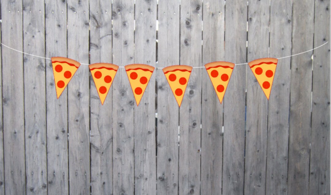 Pizza Garland, Pizza Banner, Pizza Party Banner, Pizza Party ...