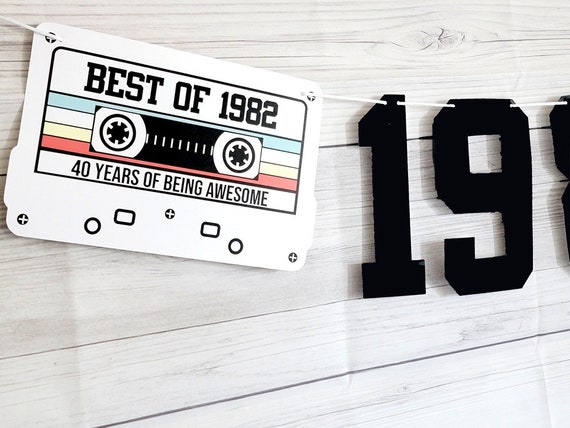 BEST OF 1982 - 40th Birthday Banner 1982 Banner 1982 Party Decorations ...
