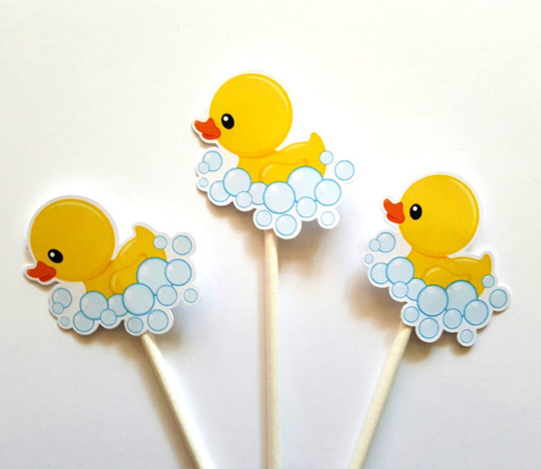 Rubber Ducky in Bubbles Cupcake Toppers Rubber Duck Cupcake - Etsy