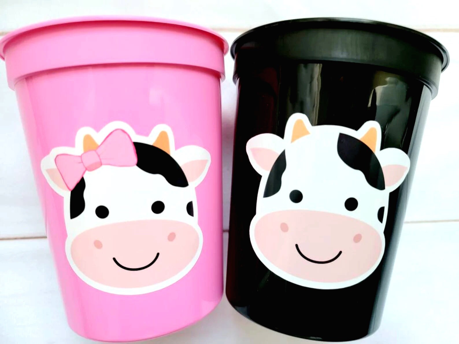 FARM ANIMAL CUPS - Cow Party Cups Cow Birthday Cups Cow Party Favors ...