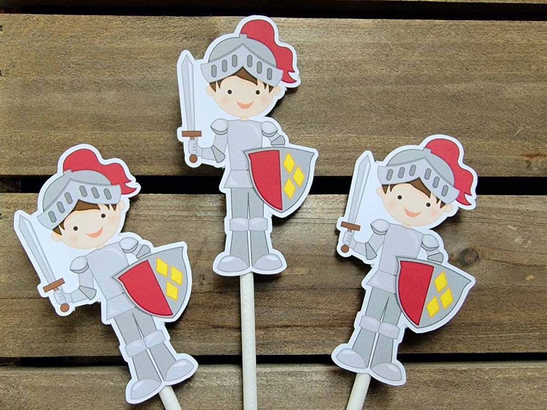 Knight Cupcake Toppers Knight Cupcake Picks Knight Birthday - Etsy