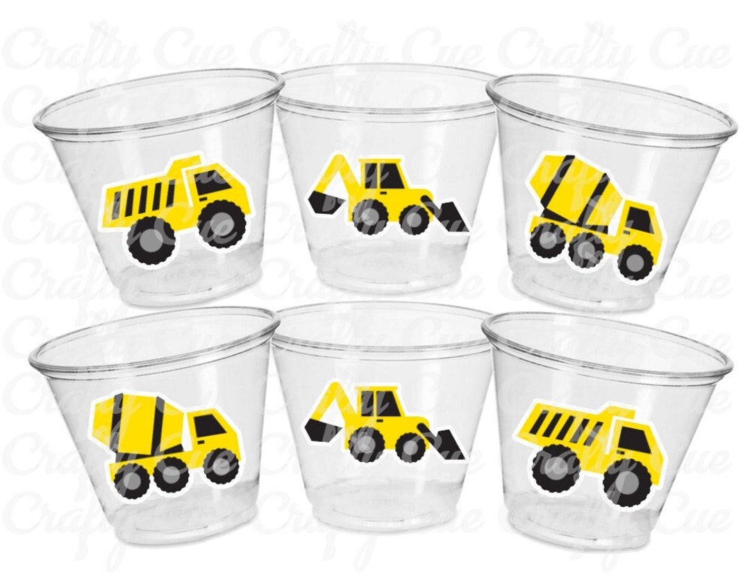 CONSTRUCTION PARTY CUPS - Dig in Party Cups Construction Truck Cups ...