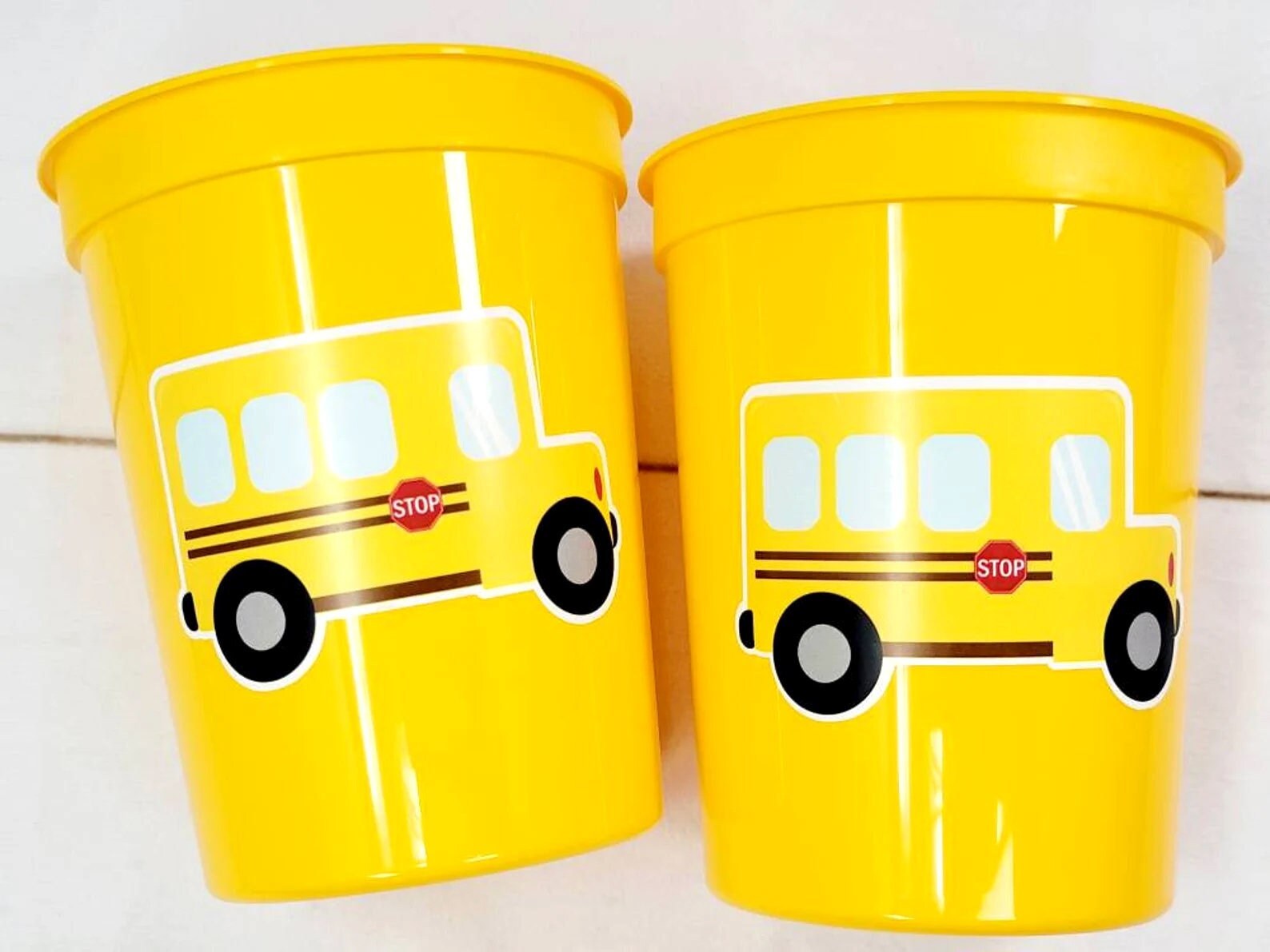 School Bus Party Cups Reusable School Cups School Bus - Etsy