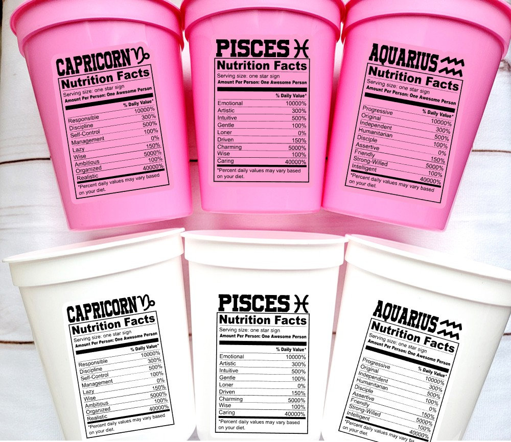 ZODIAC PARTY CUPS Zodiac Sign Cups Astrology Sign Party Cups Zodiac ...