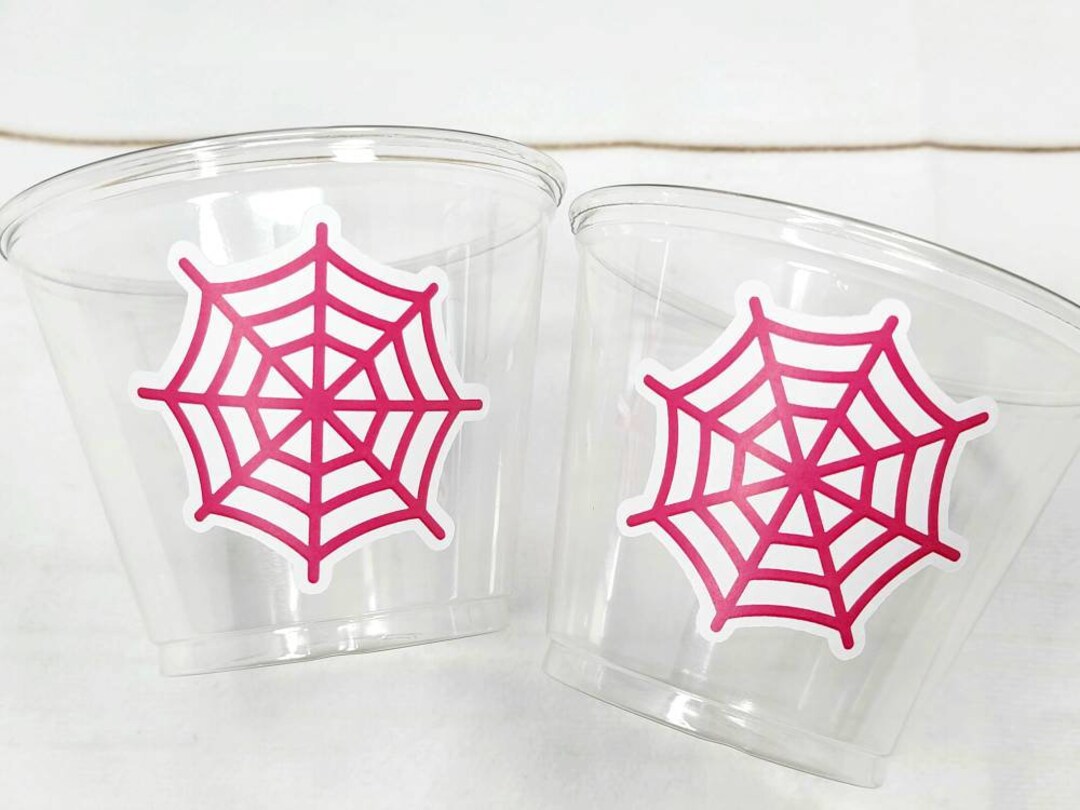 GIRL SPIDER PARTY Cups - Spider Web Cups Spider Cups Pink Spider ...