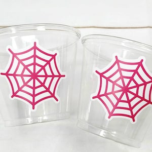 GIRL SPIDER PARTY Cups - Spider Web Cups Spider Cups Pink Spider ...