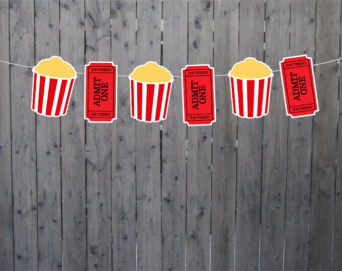 Movie Party Garland Movie Party Banner Popcorn Banner - Etsy