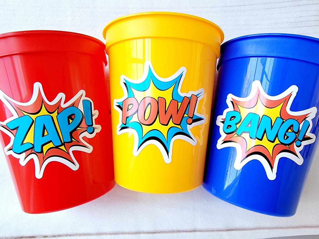 SUPERHERO PARTY CUPS - Superhero Cups Superhero Birthday Superhero ...