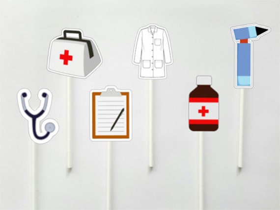 Doctor cupcake toppers Medical Toppers Nurse Cupcake | Etsy