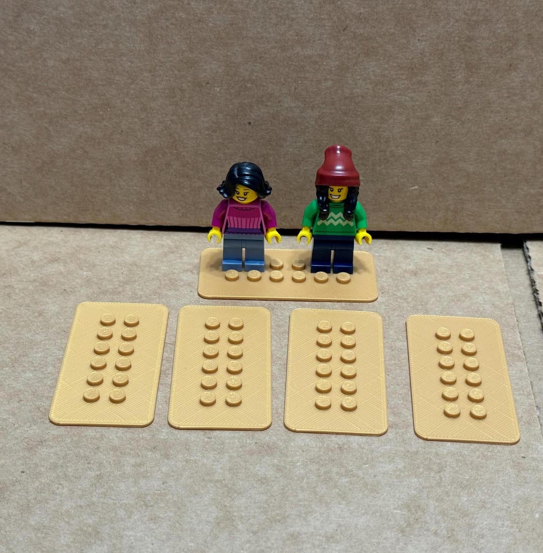 Building Block Minifigure Stand Two Figure Size Gold HEX E4BD68 QTY 5 ...