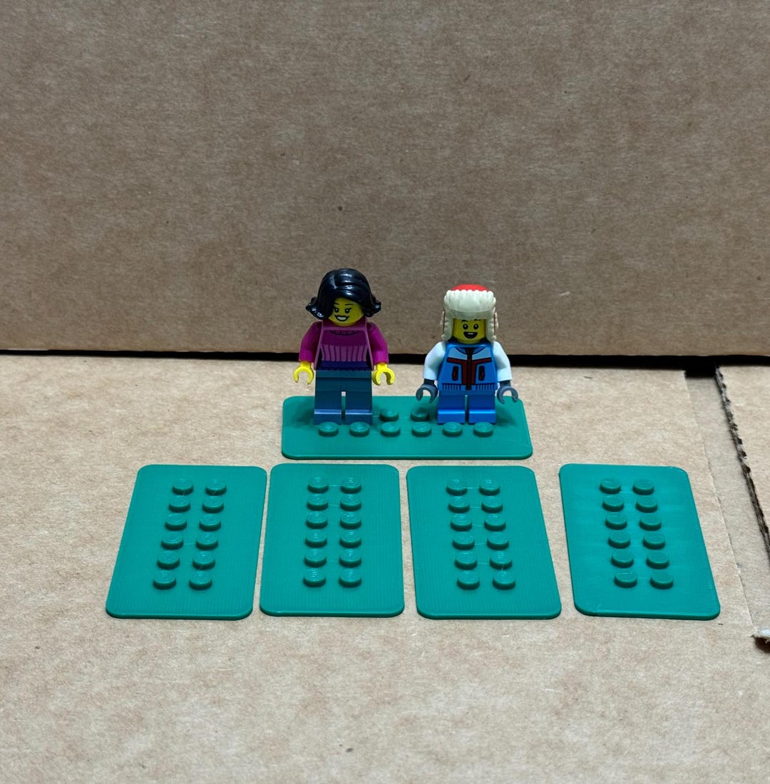 Building Block Minifigure Stand Two Figure Size Mistletoe Green HEX ...