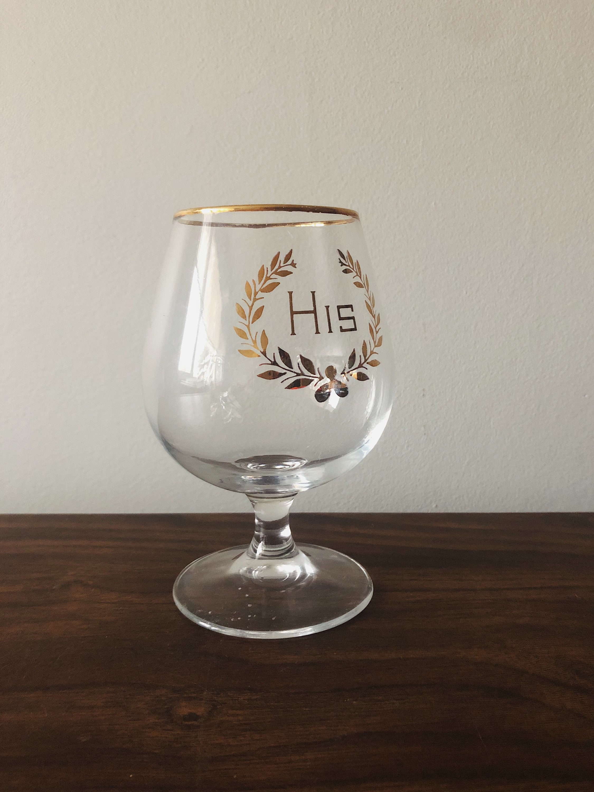 His and Hers Glass Snifters // Vintage Pair of Wine Brandy - Etsy