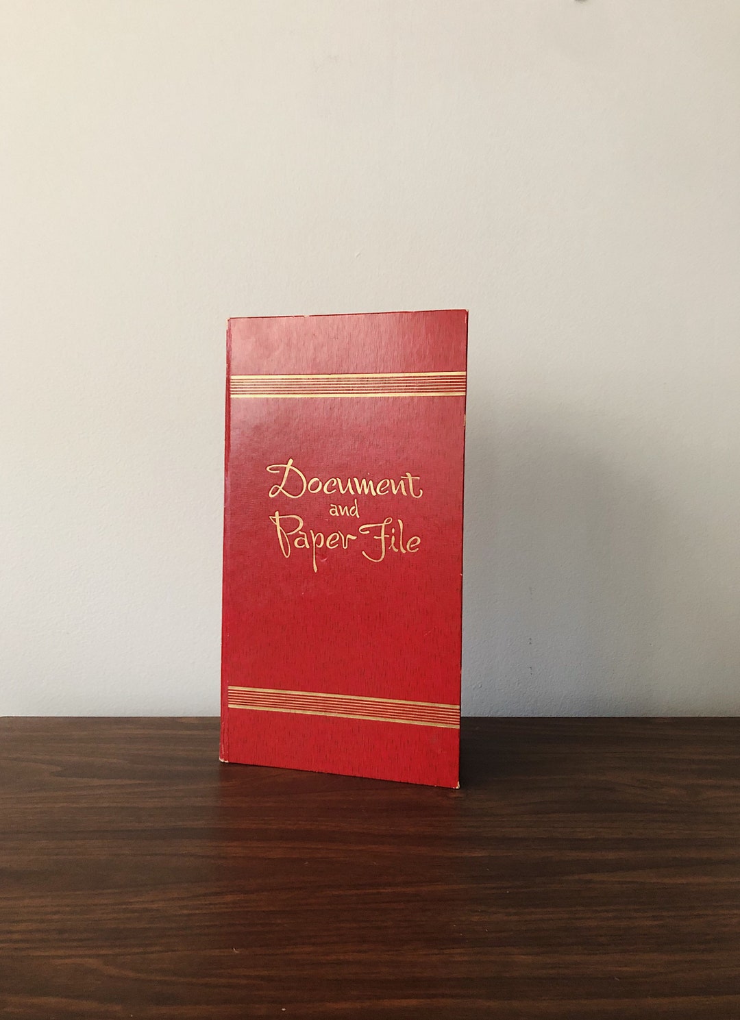 Red Documents Binder // Vintage Documents and Paper File Organizer ...