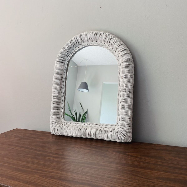 White Wicker Mirror - Etsy