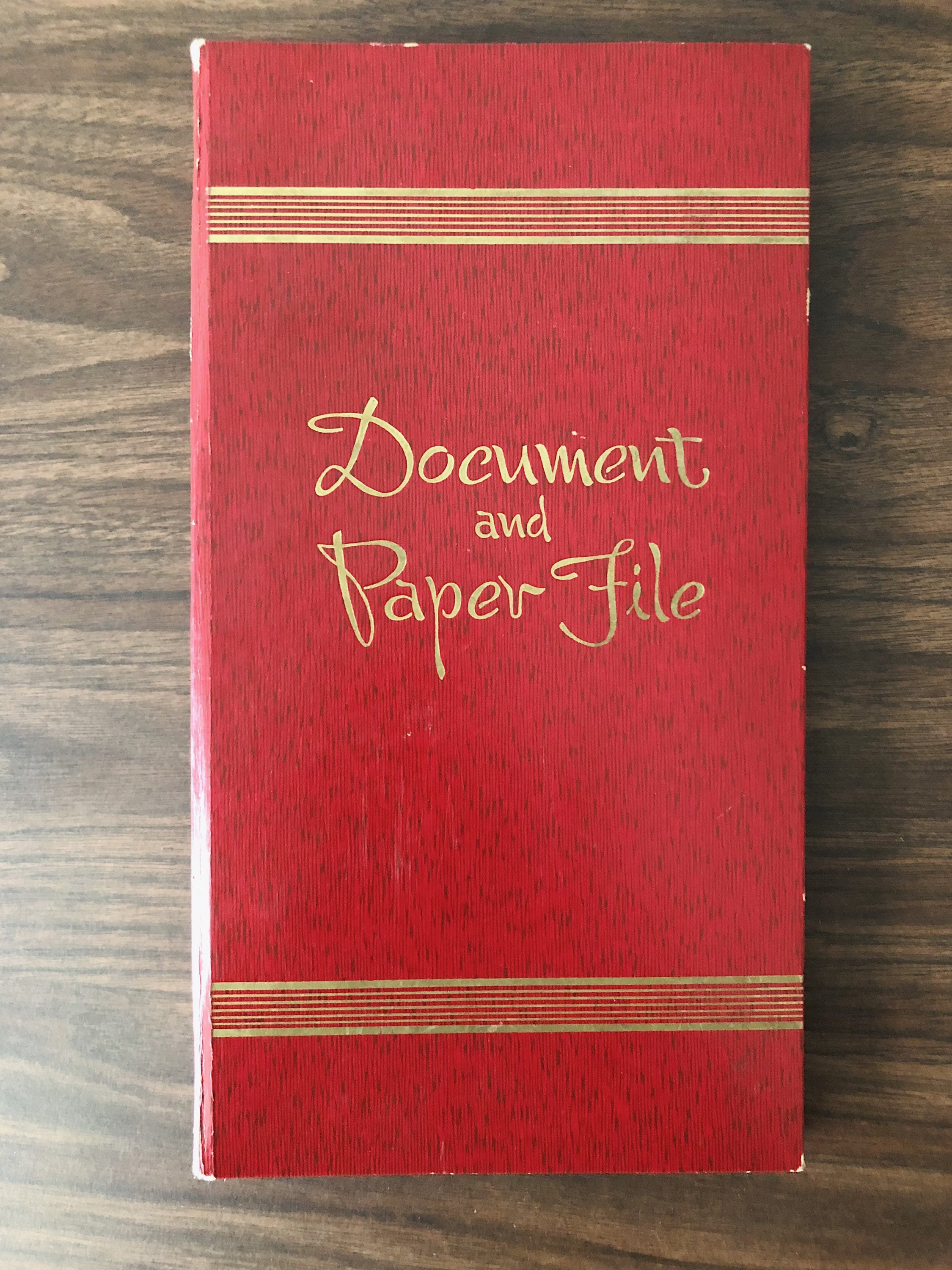 Red Documents Binder // Vintage Documents and Paper File - Etsy