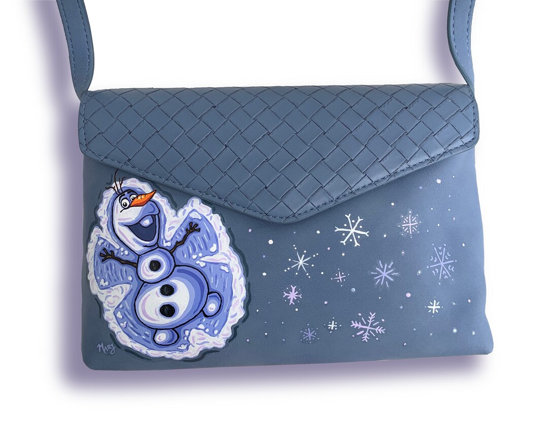 Talking Snowman Making Snow Angel Hand Painted Purse One-of-a-kind - Etsy
