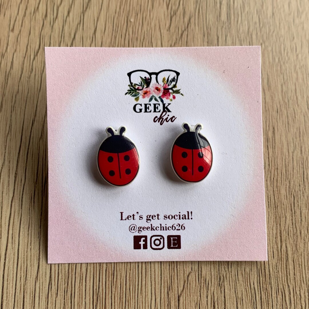 Cute Ladybug Small Stud Earrings - Etsy