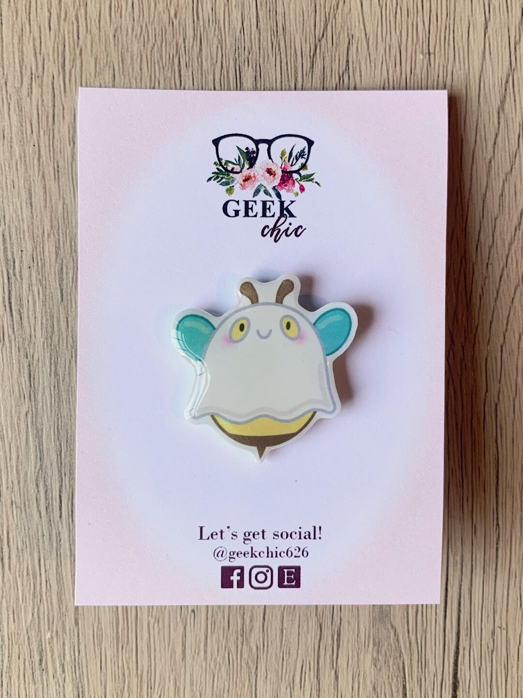 Cute Bumble Bee Boo-bee Shrink Plastic & Resin Pin Rubber Back Charm - Etsy
