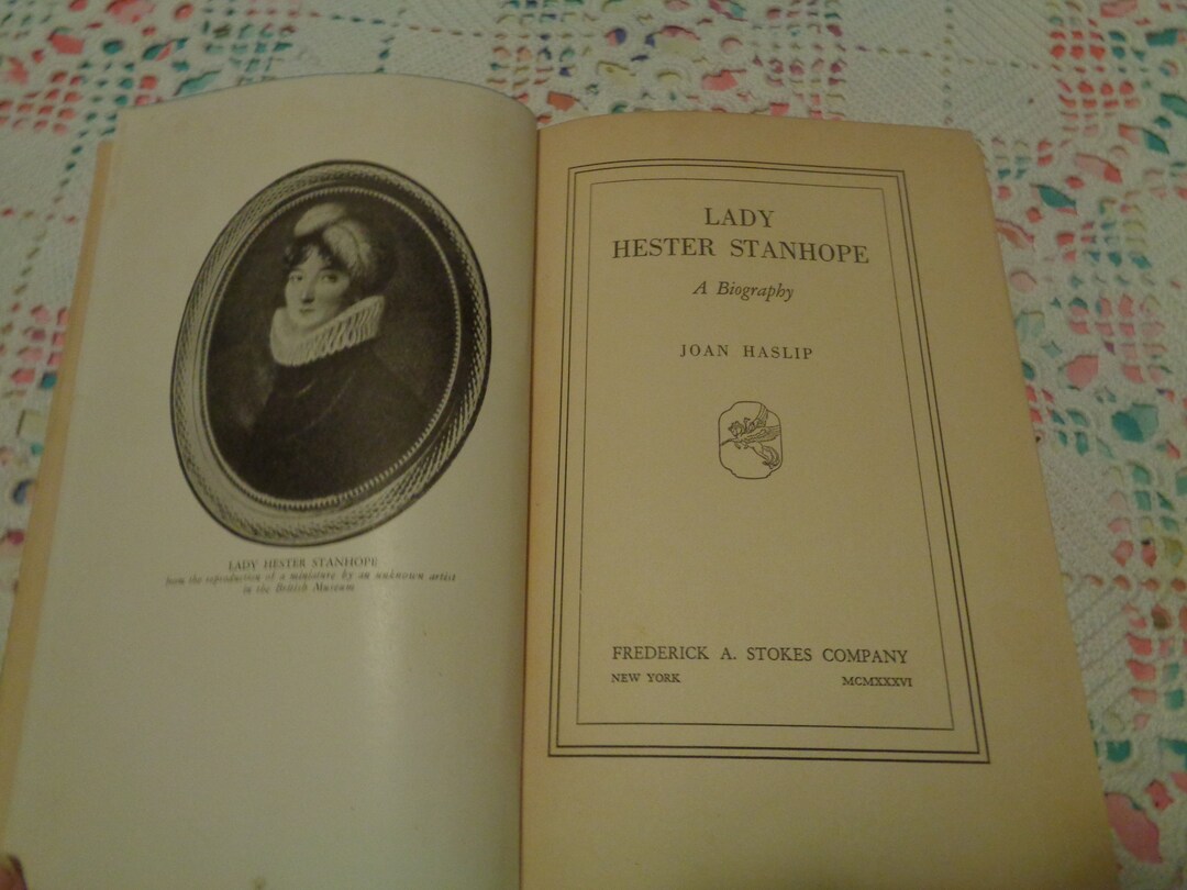 1936 Book LADY HESTER STANHOPE A Biography by Joan Haslip - Etsy