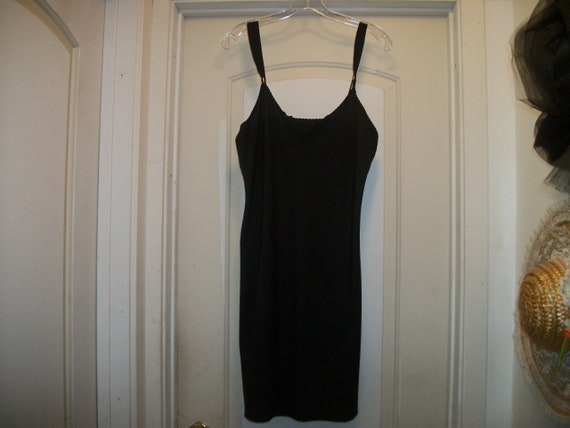 Retro 90s Vanity Fair PRETTY BLACK SLIP, Lace Inset N… - Gem