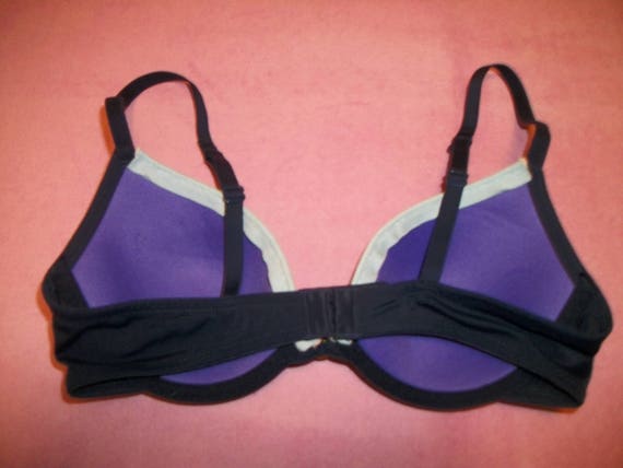 Retro 90s Navy MILITARY BRA Sequins RIBBONS, 28 B - Gem