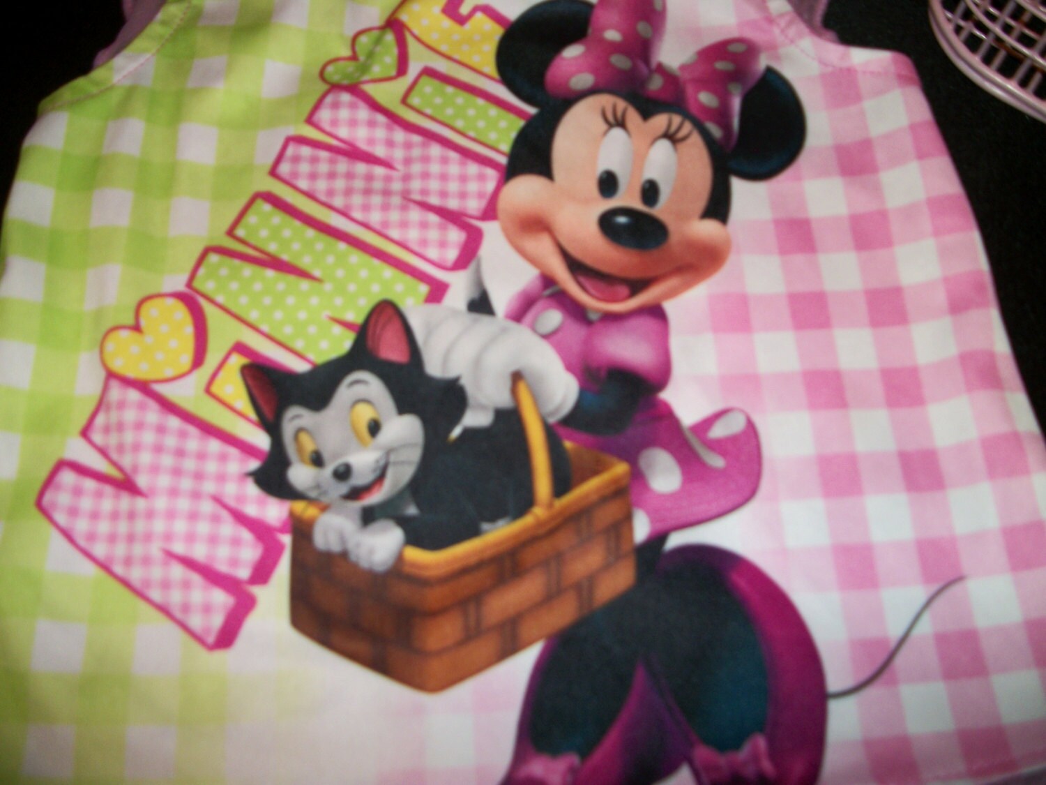 Pretty in Pink Baby DISNEY Minnie Mouse Dress Metal Basket Pink Bunny ...